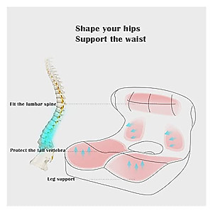 Leonnn Shape Memory Foam Orthopedic Cushion Comfort Ergonomic Design Back Coccyx Pillow Compatible WithCar Seat Office Chair (Color : Yellow)