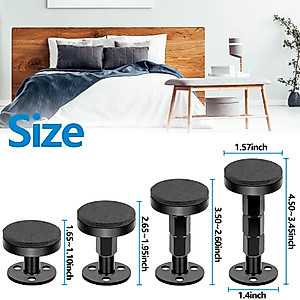 REFFU 4PCS Bed Stoppers Headboard Stoppers, Bed Noise Stoppers, Adjustable Threaded Bed Frame Anti-Shake Tool, Bed Shake Support Stabilizer, Bedside Anti Shake Tool for Bed Cabinet Sofa(30-114mm)