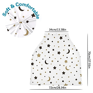 Nursing Cover Breastfeeding Scarf Stars Moon Polka Dot - Baby Car Seat Covers, Infant Stroller Cover, Carseat Canopy(801c)
