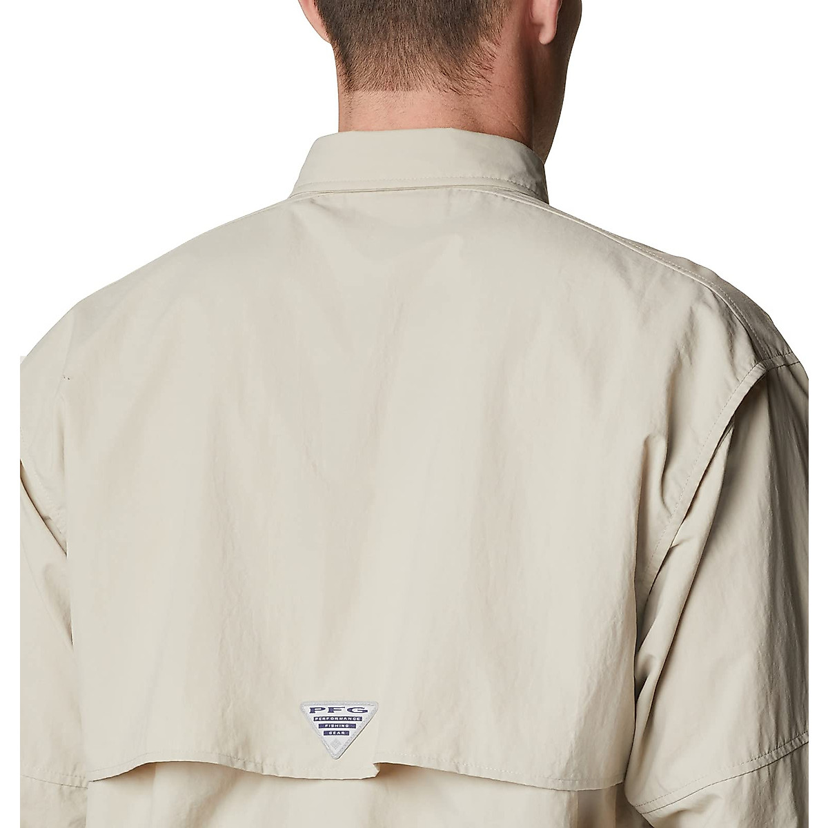 Columbia Men's PFG Bahama II Long Sleeve Shirt, Breathable, UV Protection, Fossil/Realtree Edge, Large