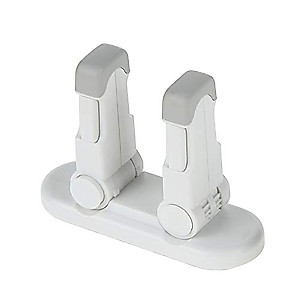 4-Pack Improved Childproof Door Lever Lock Prevents Toddlers From Opening Doors. Durable ABS with 3M Adhesive Backing.Easy One Hand Operation for Adults.Simple Install, No Tools Needed (4 white pack)