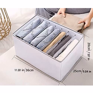 ZTPING 2 PACK Wardrobe Clothes Organizer, Upgrade PP Board Mesh,Handle Foldable Washable Drawer Clothes Organizer, Mesh Storage Compartment for Jeans Underwear T-shirt Legging Dress Thin Coat