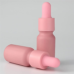 seafulee 1/3 oz Pink Coated Glass Dropper Bottles (10ML) with Glass Eye Dropper, UV Safe Bottles for Essential Oils and Aromatherapy (Pack of 12)