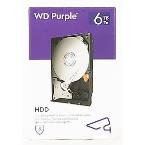 WD Purple 6TB Surveillance 3.5 Inch Internal Hard Drive - Allframe 4K - 180TB/yr, 64MB Cache, 5640 RPM Class
