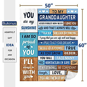 Gifts for Granddaughter,Granddaughter Gifts from Grandma Grandpa,to My Granddaughter Blanket 60”x50”,Granddaughter Gifts from Grandparents Grandmother for Birthday Graduation Christmas