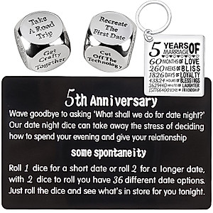 5th Anniversary Dice,5th Wedding Anniversary Dice for Couples,5 Years Anniversary Date Night Dice Gift,5 Years Anniversary for Her,5th Anniversary for Husband,5th Anniversary