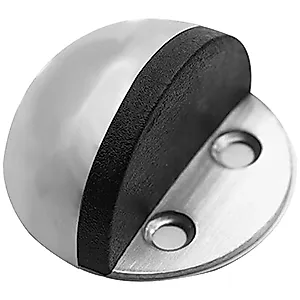 2 Pack Door Stoppers, Door Stopper Set with Rubber Bumper, 3M Adhesive Door Holder Door Stop, No Need to Drill Floor Door Stopper, Stainless Steel Door Stop for Home Hotel