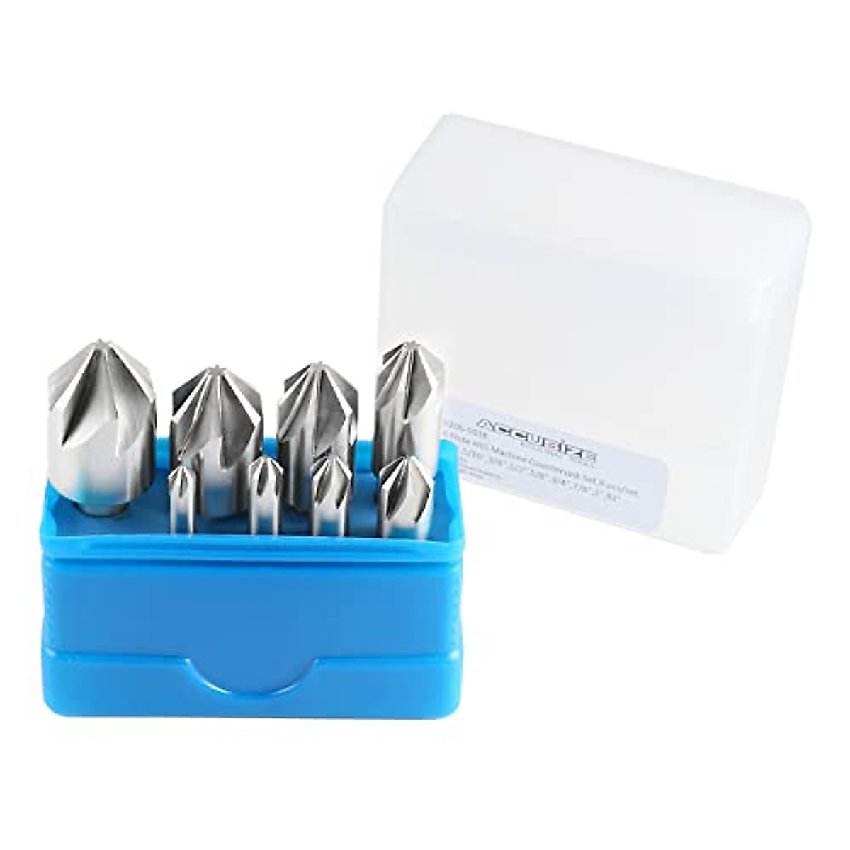 Accusize Industrial Tools 82 Degree 6 Flute H.S.S. Machine Countersink, 8 Pcs, Precision Ground, 0206-1018