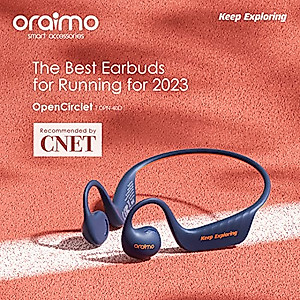 Oraimo Open Ear Headphones, Wireless Earbuds for Android & iPhone, Open Ear Earbuds, Built-in Mic,Sweat/Splash Proof, 16 Hrs Music Play, for Running Cycling Climbing with Deep Base