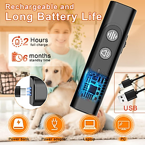 Abdtech Anti Barking Device for Dogs - Dog Bark Deterrent Devices for Stopping Bad Dog Behavior - Ultrasonic Dog Bark Deterrent, Refuse to Shout and Slap - Best Anti Barking Device Rechargeable
