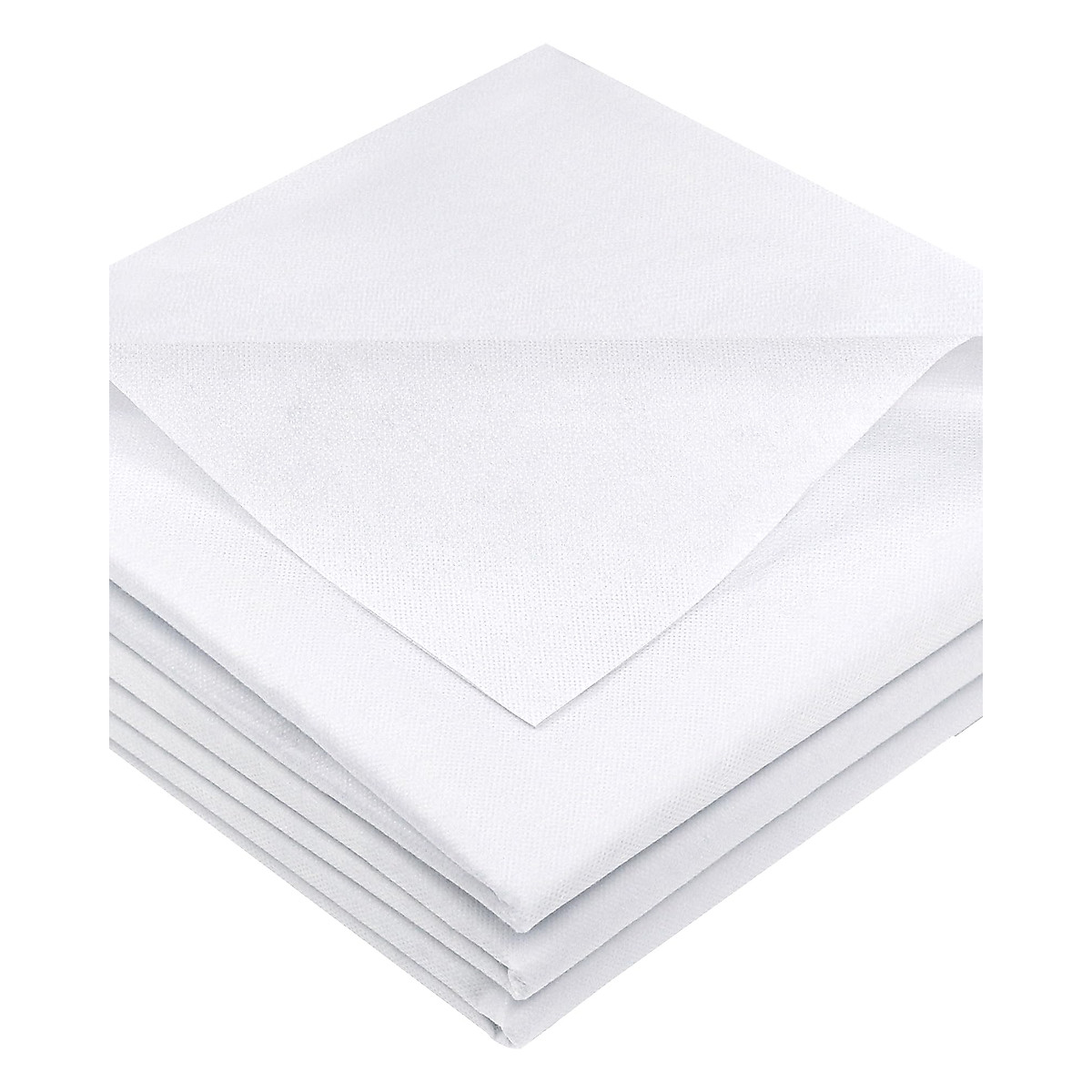 PLANTIONAL Medium Weight White Iron-On Non-Woven Fusible Interfacing: 39 x 72 inch Medium Weight Non-Woven Interfacing Iron On Polyester Single-Sided Interfacing for DIY Crafts Supplies