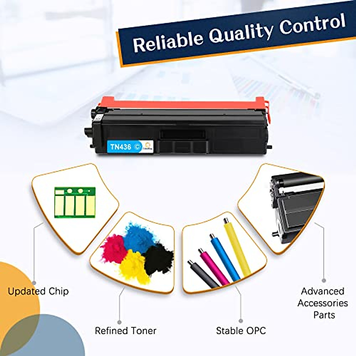 TN436 ColorKing Compatible Toner Cartridge Replacement for Brother TN436 TN-436BK TN433 TN431 Toner for Brother HL-L8360CDW HL-L8360CDWT MFC-L8900CDW HL-L8260CDW MFC-L8610CDW MFC-L9570 Printer(4 Pack)