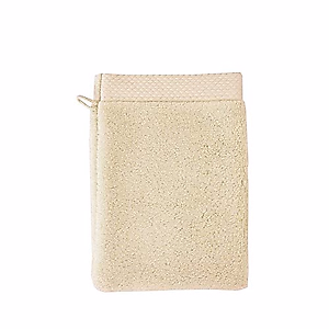 Garnier-Thiebaut, Set of 2, Luxuriously Soft Cotton European Shower/Wash Mitts (Gants De Toilette), Angora (Soft, Light Beige), Elea Collection