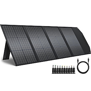 BROWEY Portable 120W Solar Panel Kit, Foldable High Efficiency Solar Charger with Adjustable Stand, USB/TYPE-C/DC Outputs, IP68 Waterproof for Power Staion Outdoor RV Camping Van Off-Grid Solar Backup