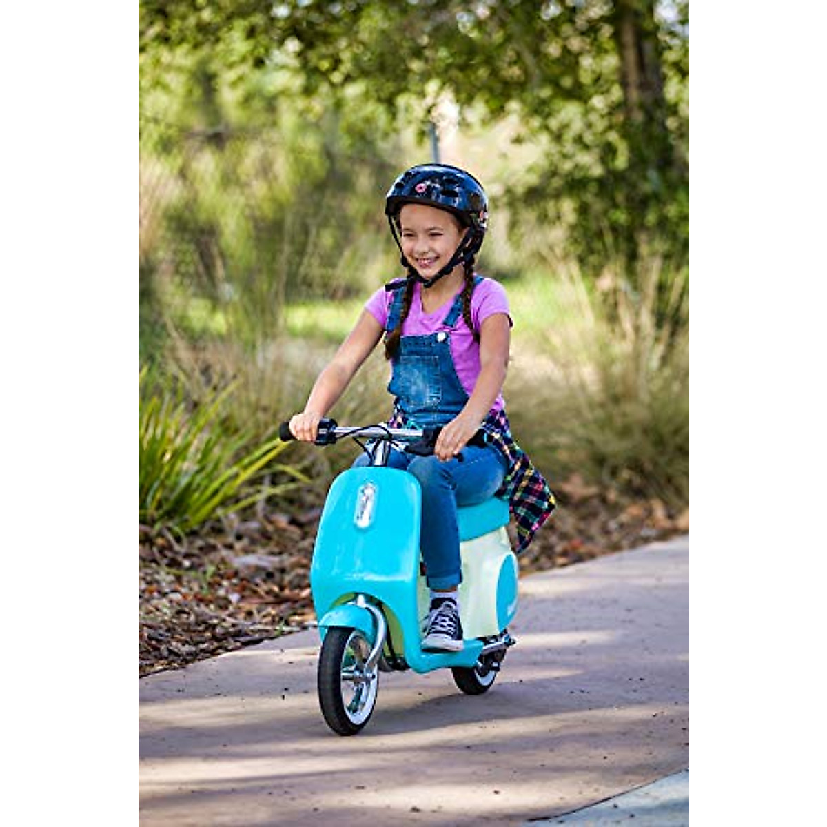 Razor Pocket Mod Petite - 12V Miniature Euro-Style Electric Scooter for Ages 7+, 100-watt Motor, Up to 40 min Ride Time, For Riders up to 110 lbs, Blue