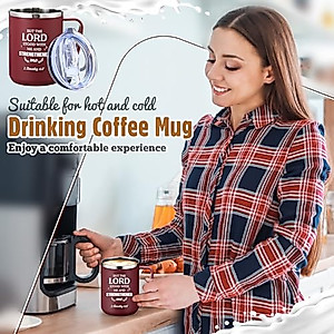 Nitial 12 Pcs 17 oz Christian Coffee Mugs with Lid and Straw Religious Bible Verse Christian Gifts Insulated Inspirational Bible Affirmations Tumbler for Friend Men Women Church Favor (Colorful)