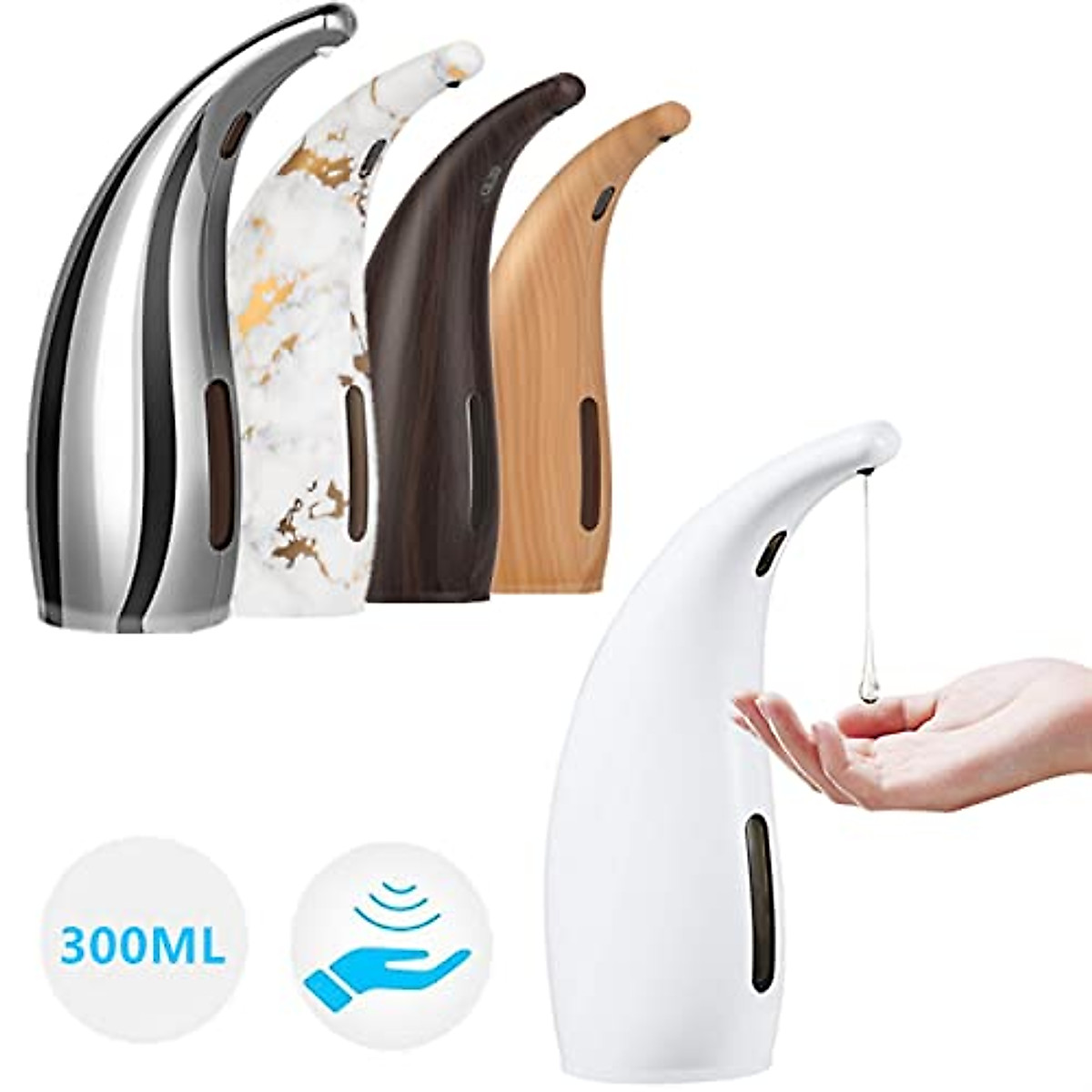 Soap Pump Dispenser Bathroom 300ML Soap Dispenser Automatic Liquid Soap Dispenser Infrared Smart Sensor Kitchen Touchless Foam Shampoo Dispensers Bottles Dispenser (Color : E)