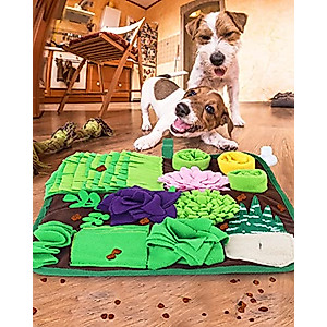 CiyvoLyeen Succulent Snuffle Mat for Dogs Small Pets Treat Toy, Dog Enrichment Toys, Dog Puzzle, Slow Eating Mat, Foraging Mat for Rabbit Cat Pig, Stress Relief Puppy Gift, for Pet