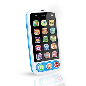 Byserten Baby Phone, Baby Cell Phone Toy with Lights & Music, 12 Months Early Learning Educational Toys, Sensory Toys for Toddlers 1 2 3 4 Year Old Kids Boys and Girls Gifts Blue