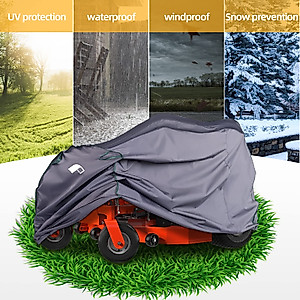 PALON Riding Lawn Mower Cover, Riding Lawn Mower Cover 46 inch Deck, Heavy Duty Riding Mower Cover 72 x 55 x 46 inch, Waterproof and Sun Protection, Garden Tractor Cover with Storage Bag