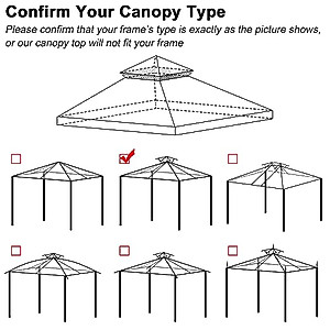 Yescom 117"x117" Canopy Top Replacement Y00397T04 Green for Smaller 10'x10' Dual-Tier Gazebo Cover Patio Garden Outdoor