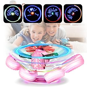 TRIPLEFINE Remote Control Car for Girls, LED Fast Stunt RC Car, 2.4GHz RC Cars, 4WD Double Side 360° Rotating Car Toys for 6 7 8 9 10 11 12 Girls Birthday(pink)