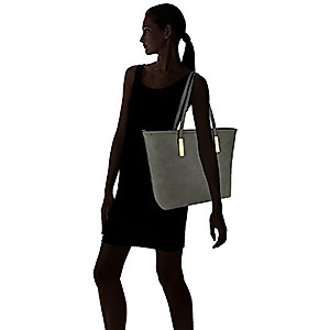 Simple Solid Color Pu Leather Top Handle Satchel Handbags for Women Shoulder Bags(Grey)