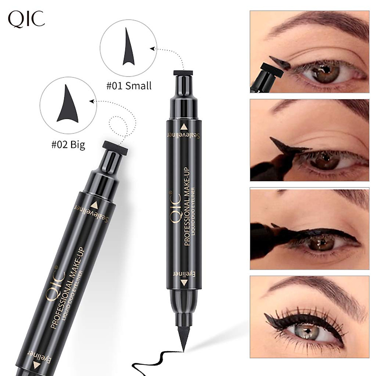 Winged Eyeliner Stamp-2Pens,Long Lasting Liquid Eyeliner Pen Waterproof Vamp Style Wingliner For Cat Eye