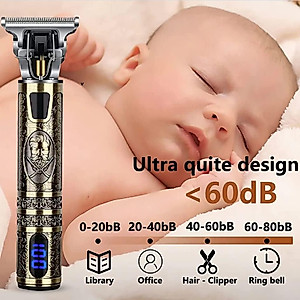 Hair Clippers with LED Display, Professional Hair Trimmer Zero Gapped T-Blade Trimmer Cordless Rechargeable Edgers Clippers Electric Beard Trimmer Wireless LCD Display
