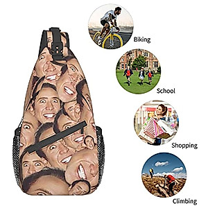 Nicolas Cage Crossbody Bag,Sling Shoulder Backpack, for Outdoor Travel,Sports,Camping,Hiking,Shoulder Bags