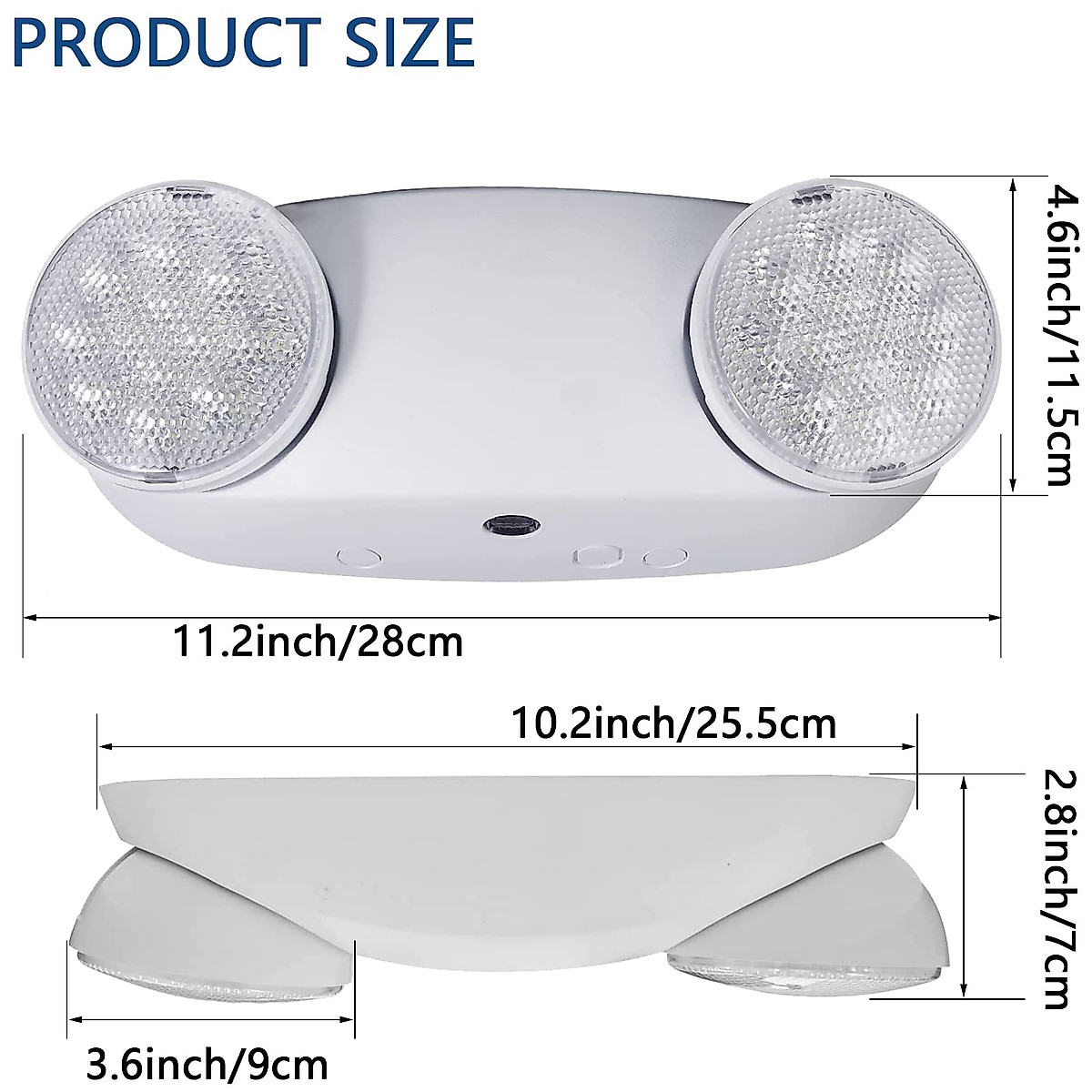 LED Emergency Light with Backup Battery, Commercial Emergency Light, Two Adjustable LED Light Head Emergency Lighting Fixtures, 120-277V AC fire Retardant UL Certified (1 Pack)