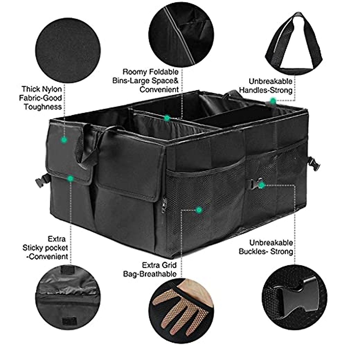 Car Trunk Organizer Super Strong & Durable Collapsible Cargo Storage Box for Auto Trucks SUV Trunk Box/Box