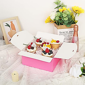 GINLEBO Pink Gift Boxes with Lids 10 Pack – Kraft Paper 8"x8"x4” Small Gift Box Set with Ribbons and Stickers – Groomsmen Bridesmaid Proposal Box – Present Box for Birthday, Wedding, Xmas