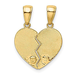 IceCarats 14K Yellow Gold Big Sister Little Break Apart Necklace Charm Pendant