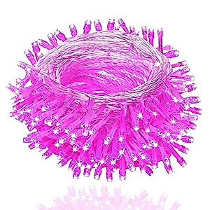 Christmas Lights Fairy Lights 33ft 100 LED Outdoor String Lights with Memory Modes Controller, Extendable Chirstmas Decorations for Tree, Wedding, Christmas, Valentine, Patio, Indoor Outdoor (Pink)