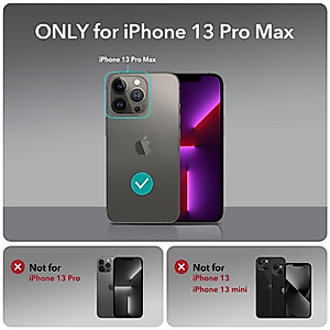 ESR for iPhone 13 Pro Max Case with Stand, Compatible with MagSafe, Full-Body Military-Grade Drop Proof Case with Built-in 9H+ Tempered Glass Screen Protector, Armor Series, Clear Black