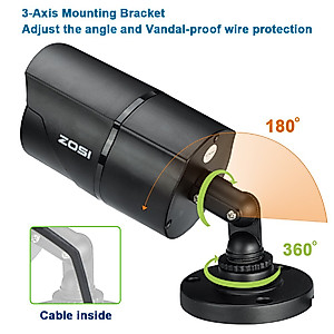 ZOSI 1000TVL 960H CCTV Camera 36IR LEDs Outdoor Night Vision 100ft High Resolution Home Security Camera Bullet Camera