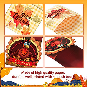 36 Pieces Thanksgiving Utensil Cutlery Holders Cutlery Wraps Bag with Maple Leaf and Turkey Give Thanks Cutlery Pouch Holder Silverware Pouch Bags for Fall Harvest Party Supplies Thanksgiving Decor