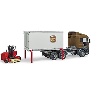 Bruder 03581 Scania R-Series Ups Logistics Truck with Forklift Vehicles