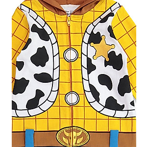 Pixar Toy Story Woody Toddler Boys Zip Up Coverall Blue/Yellow 2T