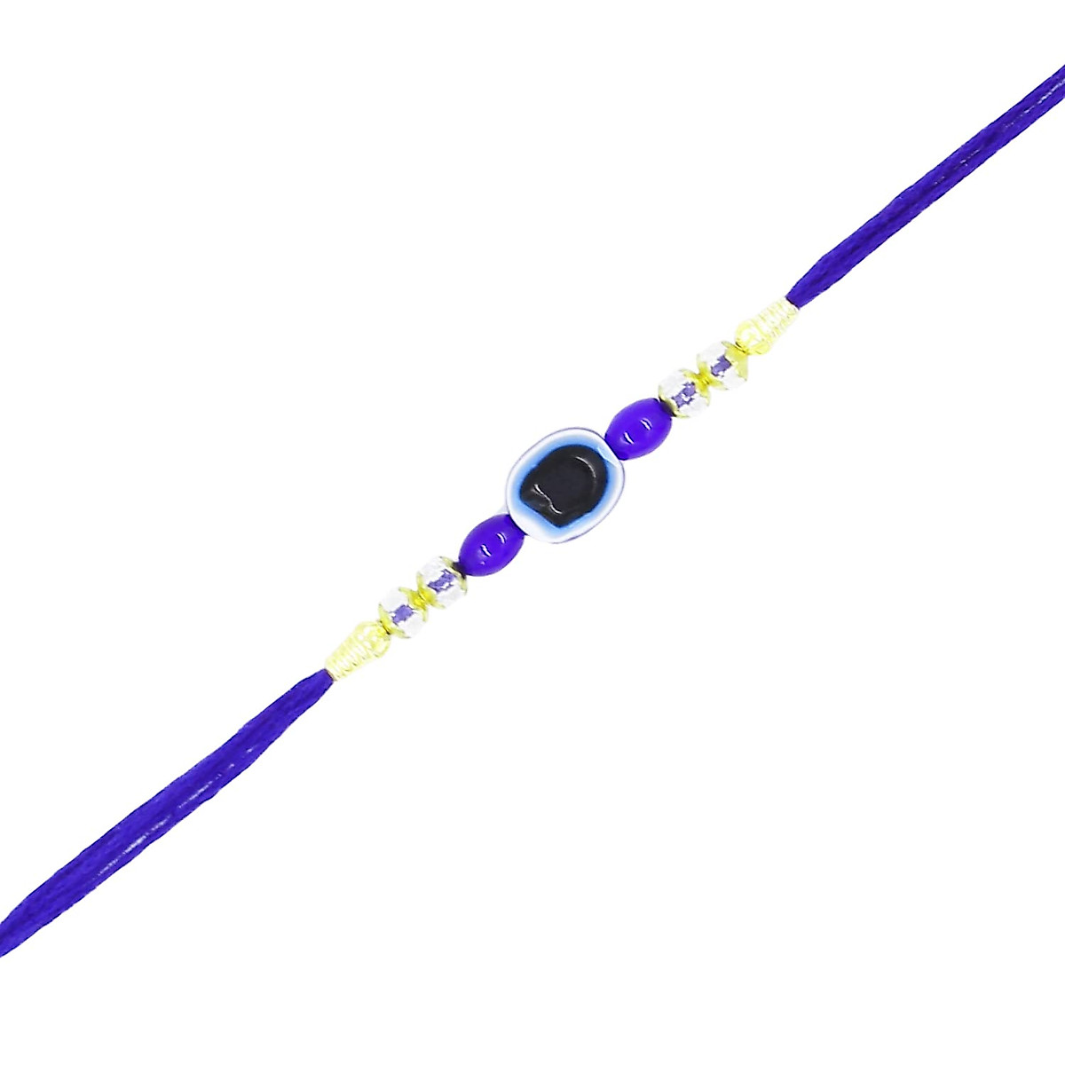 Handmade Evil Eye Rakhi Raksha Bandhan Rakhi for Brother | Designer Rakhi Bracelet Handmade Rakhi | Rakhi for Brother made Kundan Multicolor Beads for Indian Festival Raksha Bandhan (Design2)