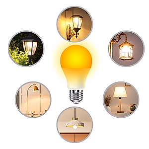 Neporal Amber Light Bulbs 9W, Soft Warm Sleep Light Bulbs 60W Equivalent, Blue Light Blocking Amber Night Light Bulbs 1800K, Bedtime Light Bulb for Healthy Sleep.