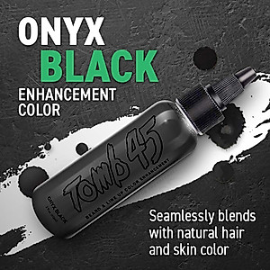 Tomb 45 NO DRIP Enhancement Color (Onyx Black) | Hair Enhancer For Beard & Lineup | Water Resistant Hairline Filler Spray | Barber Beard Liner For Thicker & Fuller Hairstyling