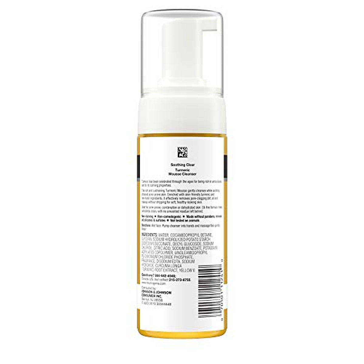 Neutrogena Soothing Clear Calming Mousse Facial Cleanser with Soothing & Calming Turmeric, Gentle Face Wash for Acne-Prone Skin, Paraben-Free, Oil-Free, Not Tested on Animals, 5 fl. oz