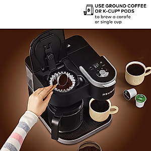 Keurig K-Duo Coffee Maker, Single Serve and 12-Cup Carafe Drip Coffee Brewer, Compatible with K-Cup Pods and Ground Coffee, Black