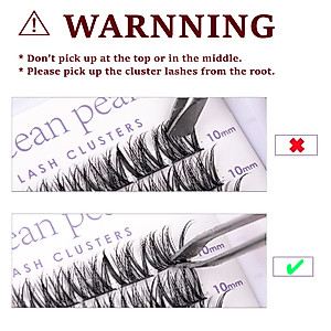 Lash Clusters 72 Pcs Individual Lashes DIY Lash Extensions 10-16mm Length Reusable Soft Natural False Eyelashes Thin Band Eyelash Extensions for Makeup at Home