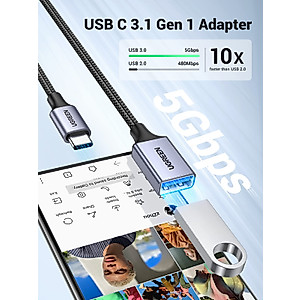 UGREEN USB C to USB 3.1 Gen 1 Adapter Type C OTG Cable USB C Male to USB Female Adapter USB A to USB C Charger Cable Compatible with MacBook Pro MacBook Air/Mini iPad Pro iPhone 13 Pro Samsung Galaxy