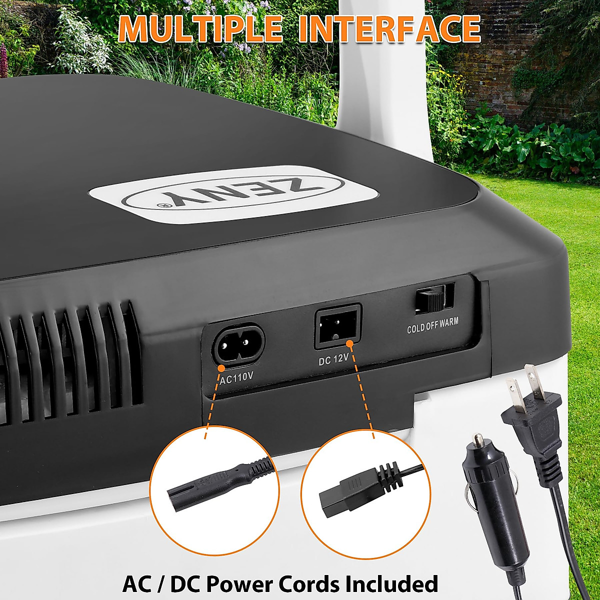 ZENY Mini Fridge Electric Cooler and Warmer for Car- 12V DC Car Refrigerator with Automatic Locking Handle, 28 Quart Portable Car Fridge for Travel and Camping