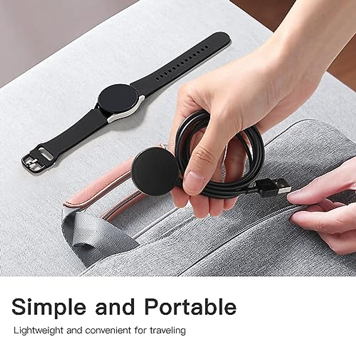 Maledan Charger Cable Compatible with Samsung Galaxy Watch Charger, Galaxy Watch 6/5/4 Charger USB Charging Dock for Samsung Watch 6/6 Classic/5/5 Pro/4/4 Classic/3/Active 2/Active(2-Pack 3.3ft/1.0ft)