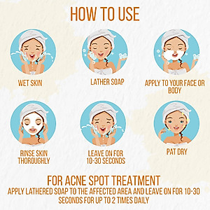 Turmeric Soap Bar for Face & Body - All Natural Turmeric Skin Soap - Turmeric Face Soap Reduces Acne, Brightens Scars & Cleanses Skin - 4 Oz Turmeric Bar Soap for All Skin Types Made in USA 2 Pack